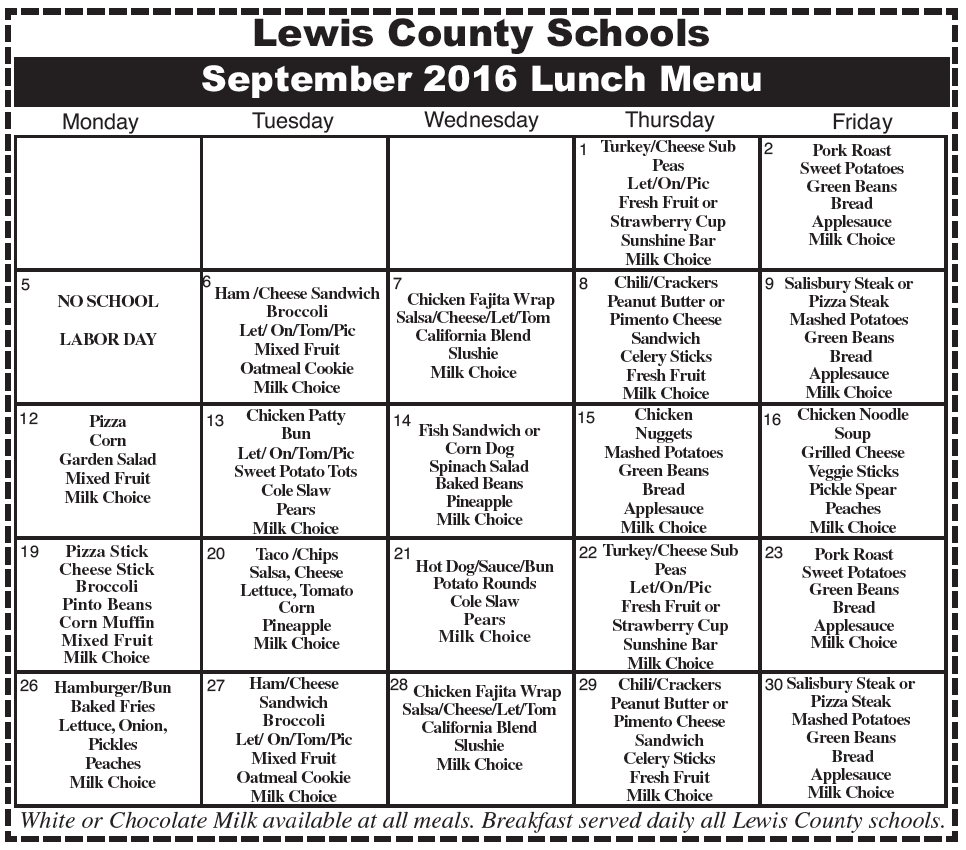 Broward County School Lunch Menu
